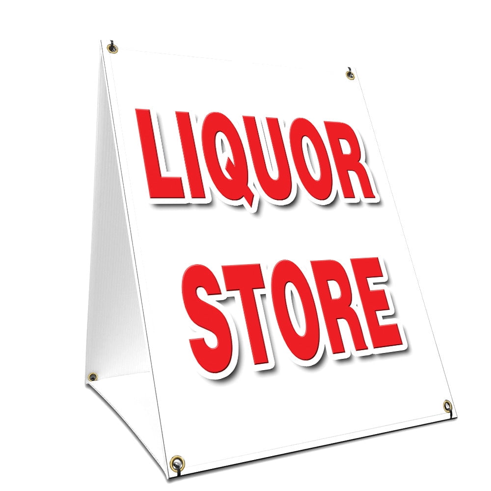 A-frame Sidewalk Liquor Store Sign With Graphics On Each Side | 18" X ...