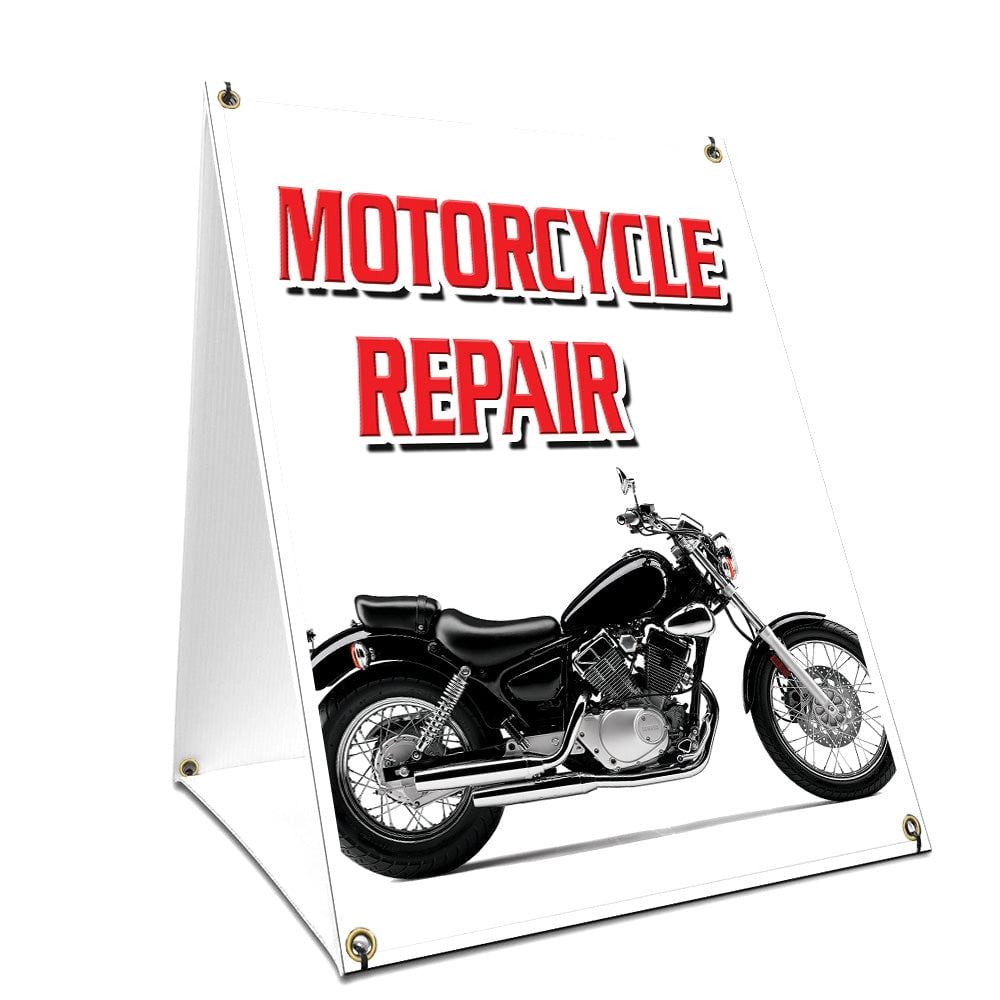 A-frame Sidewalk Motorcycle Repair Sign With Graphics On Each Side | 24 ...