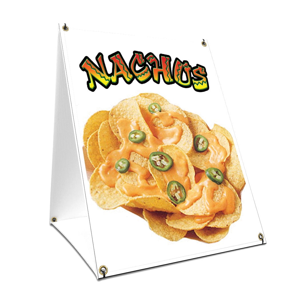 A-frame Sidewalk Nachos 1 Sign With Graphics On Each Side | 24" X 36 ...