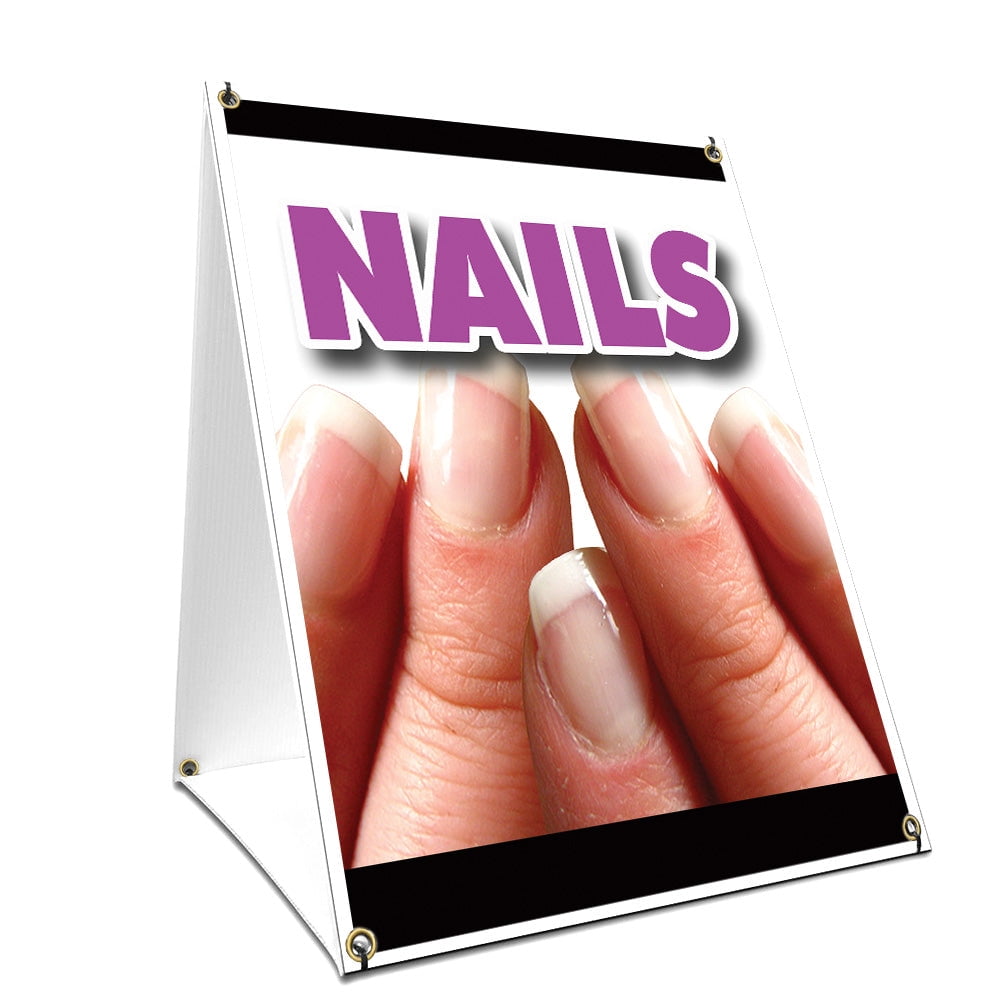 A-frame Sidewalk Nails Sign With Graphics On Each Side | 18" X 24 ...