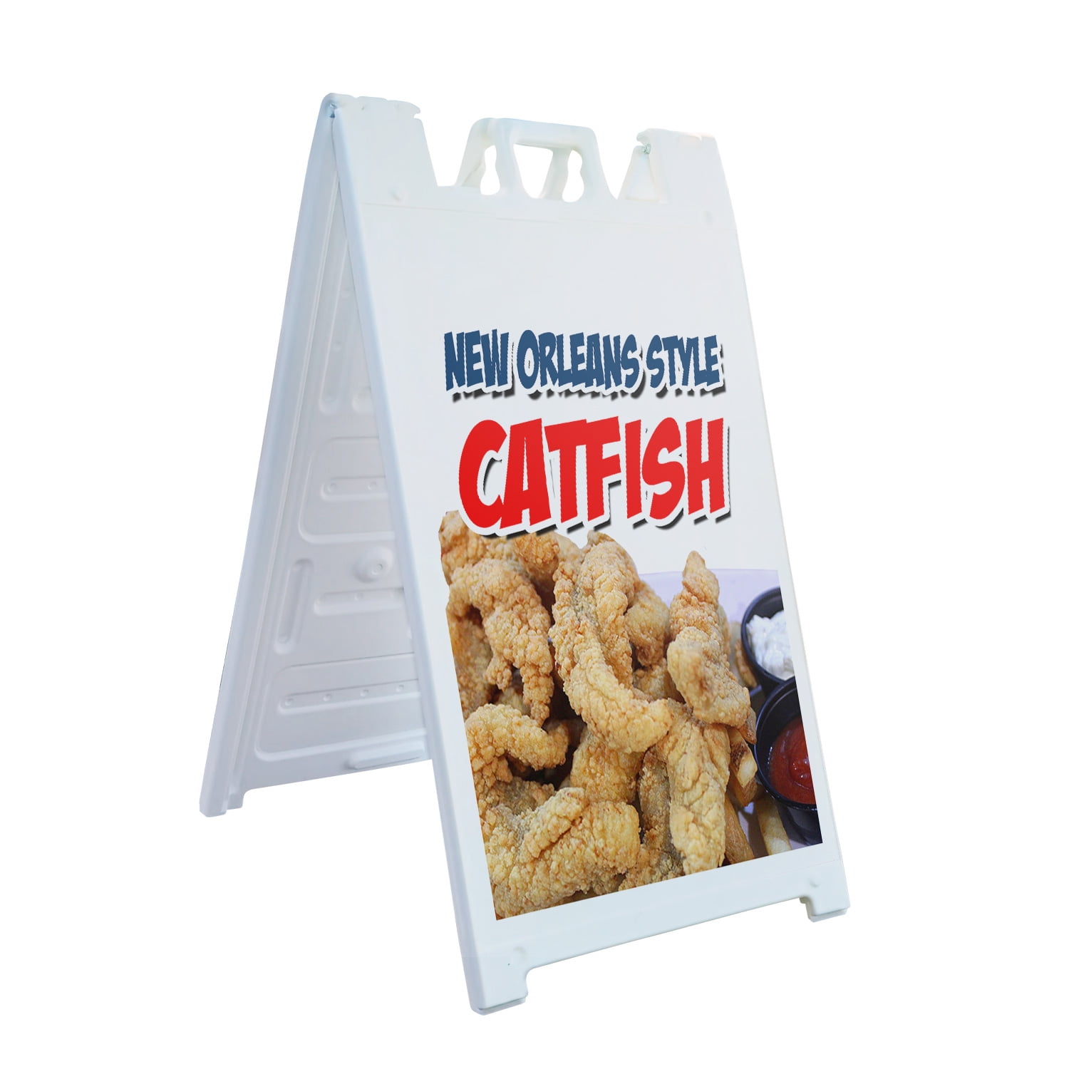 A-frame Sidewalk New Orleans Style Catfish 24" x 36" Double Sided A ...
