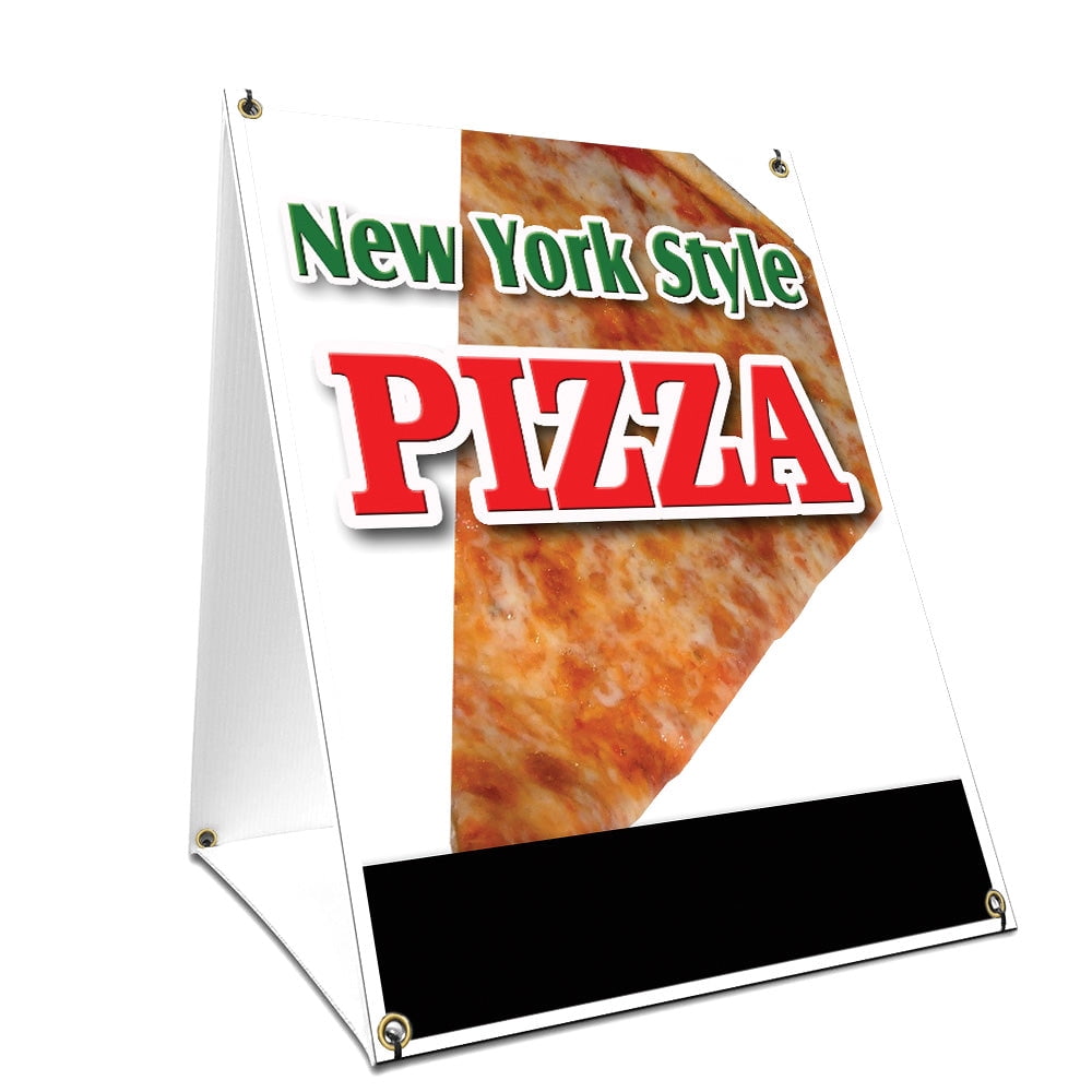 A-frame Sidewalk New York Style Pizza Sign With Graphics On Each Side ...