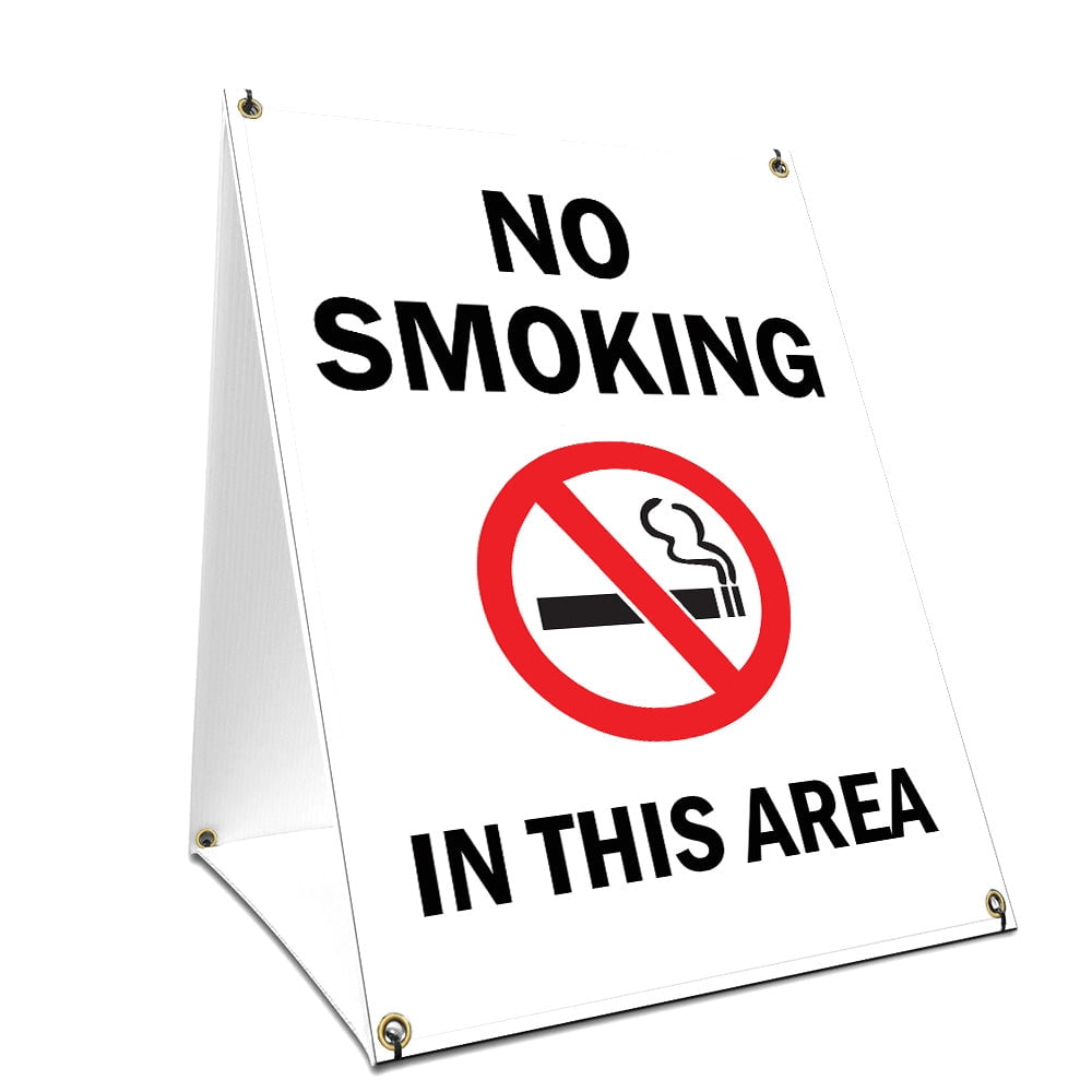 A-frame Sidewalk No Smoking In This Area Sign With Graphics On Each ...