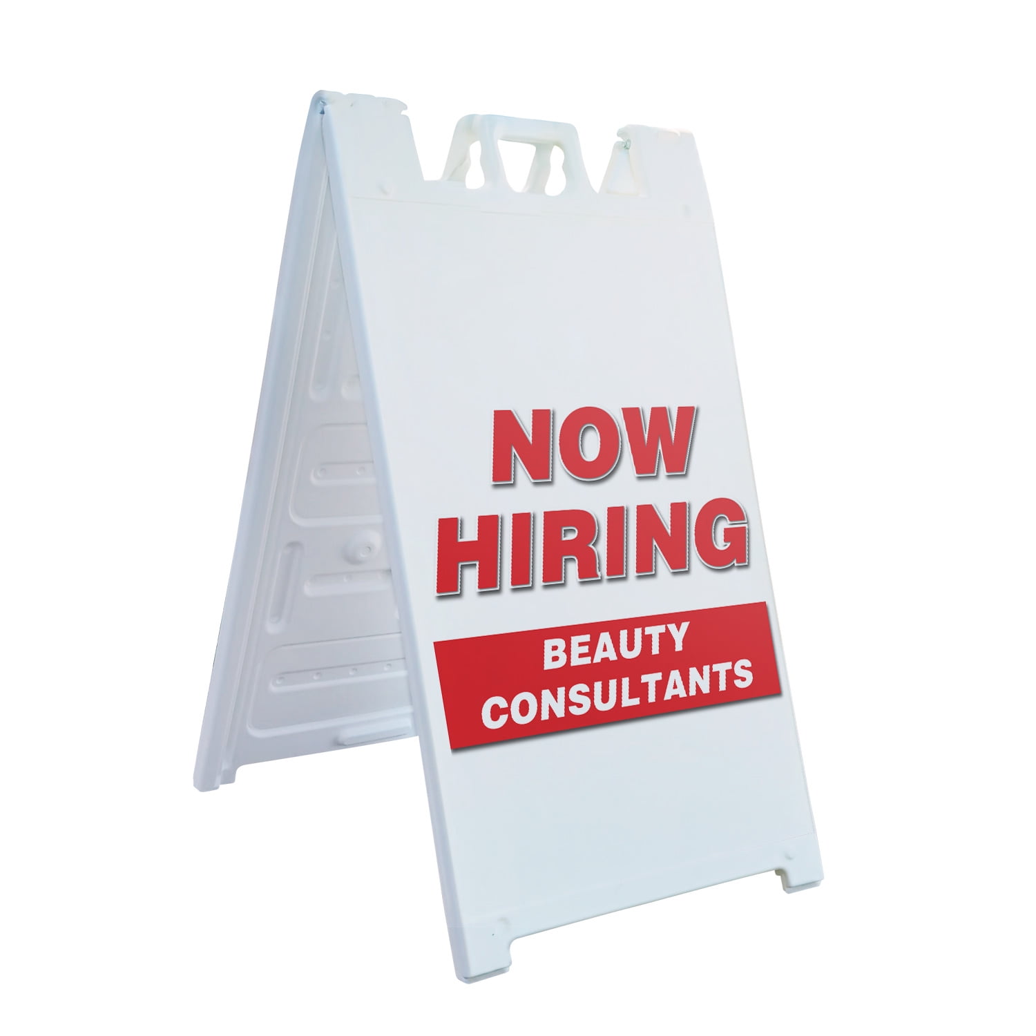A-frame Sidewalk Now Hiring Beauty Consultants 24" x 36" Double Sided A-Frame Sidewalk Sign ...
