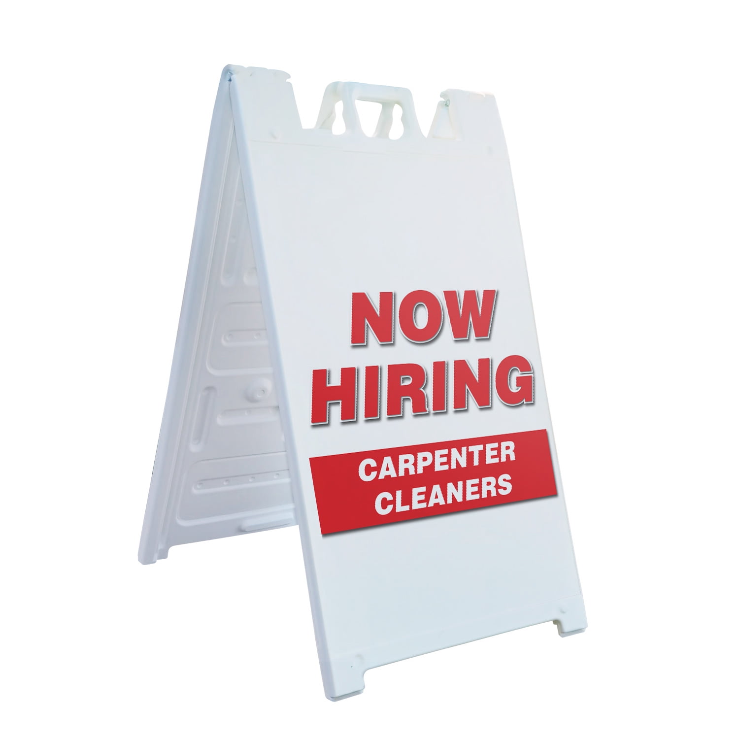 A-frame Sidewalk Now Hiring Carpenter Cleaners 24" x 36" Double Sided A ...