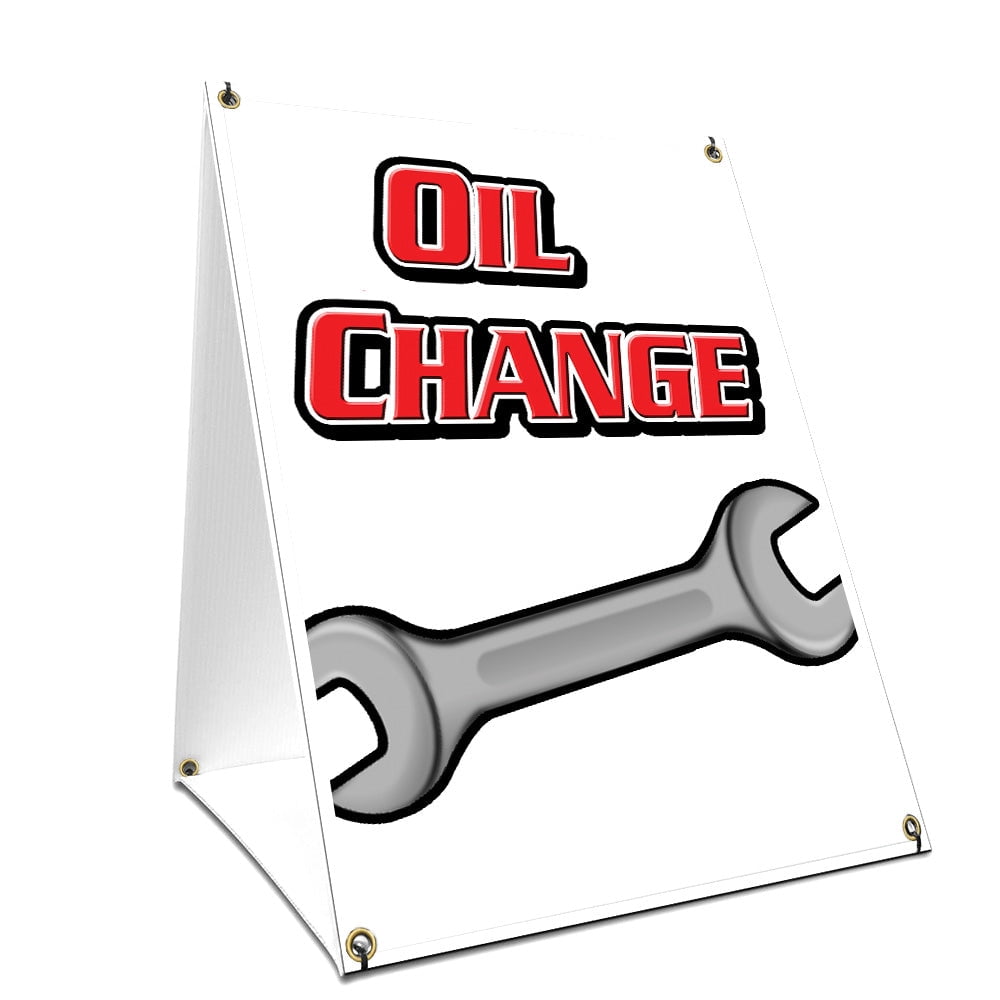A-frame Sidewalk Oil Change Sign With Graphics On Each Side | 24" X 36 ...
