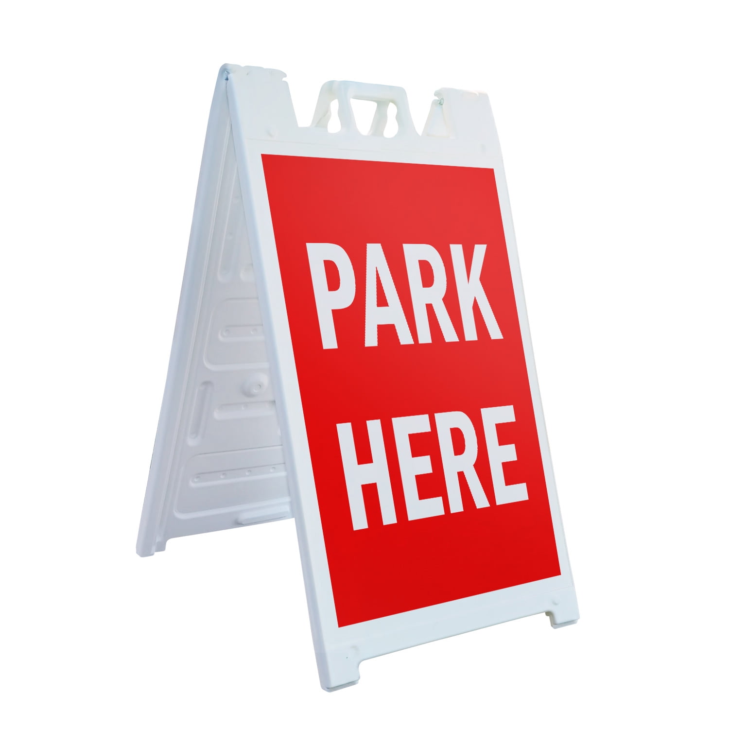 A-frame Sidewalk Park Here 24" x 36" Double Sided A-Frame Sidewalk Sign ...