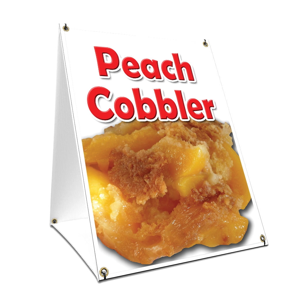 A-frame Sidewalk Peach Cobbler Sign With Graphics On Each Side | 24" X ...