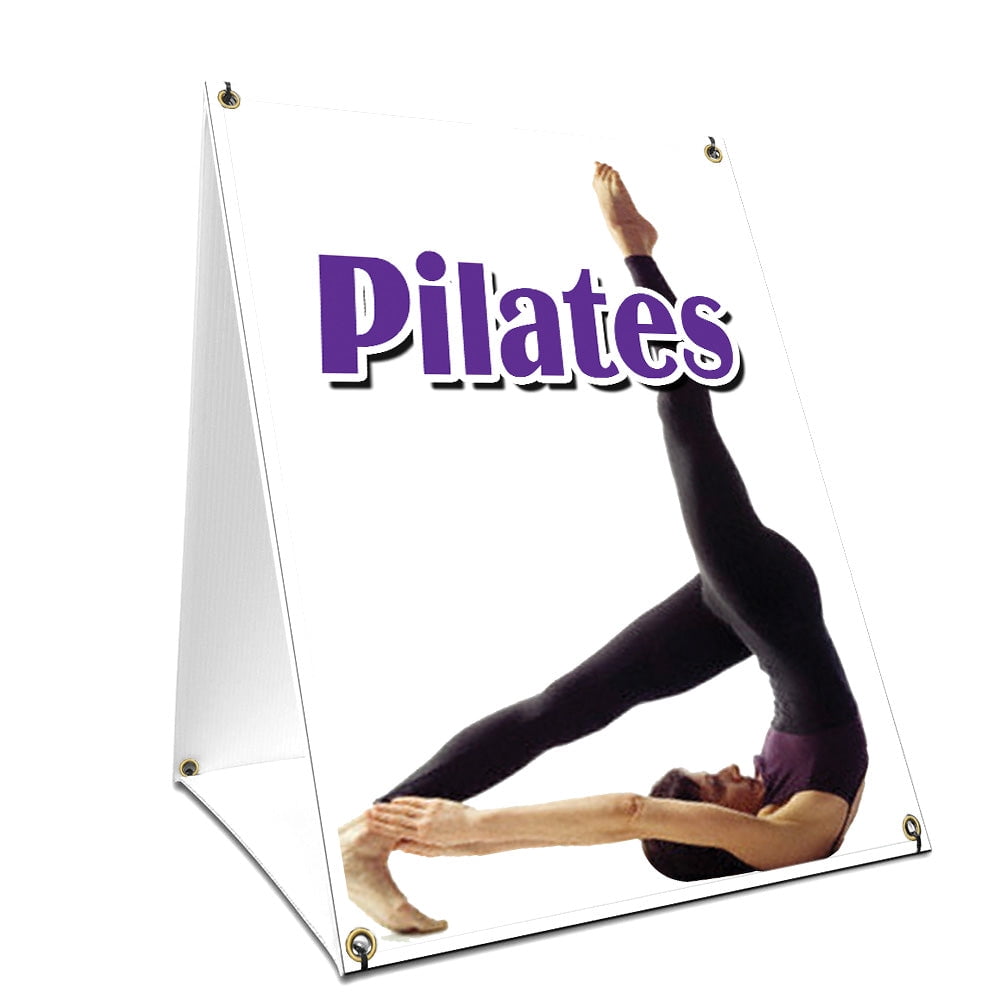 A-frame Sidewalk Pilates Sign With Graphics On Each Side | 18" X 24 ...