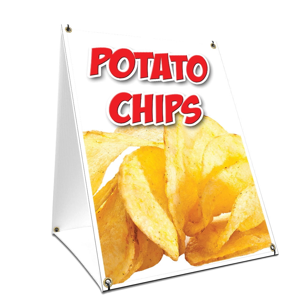 A-frame Sidewalk Potato Chips Sign With Graphics On Each Side | 24" X ...