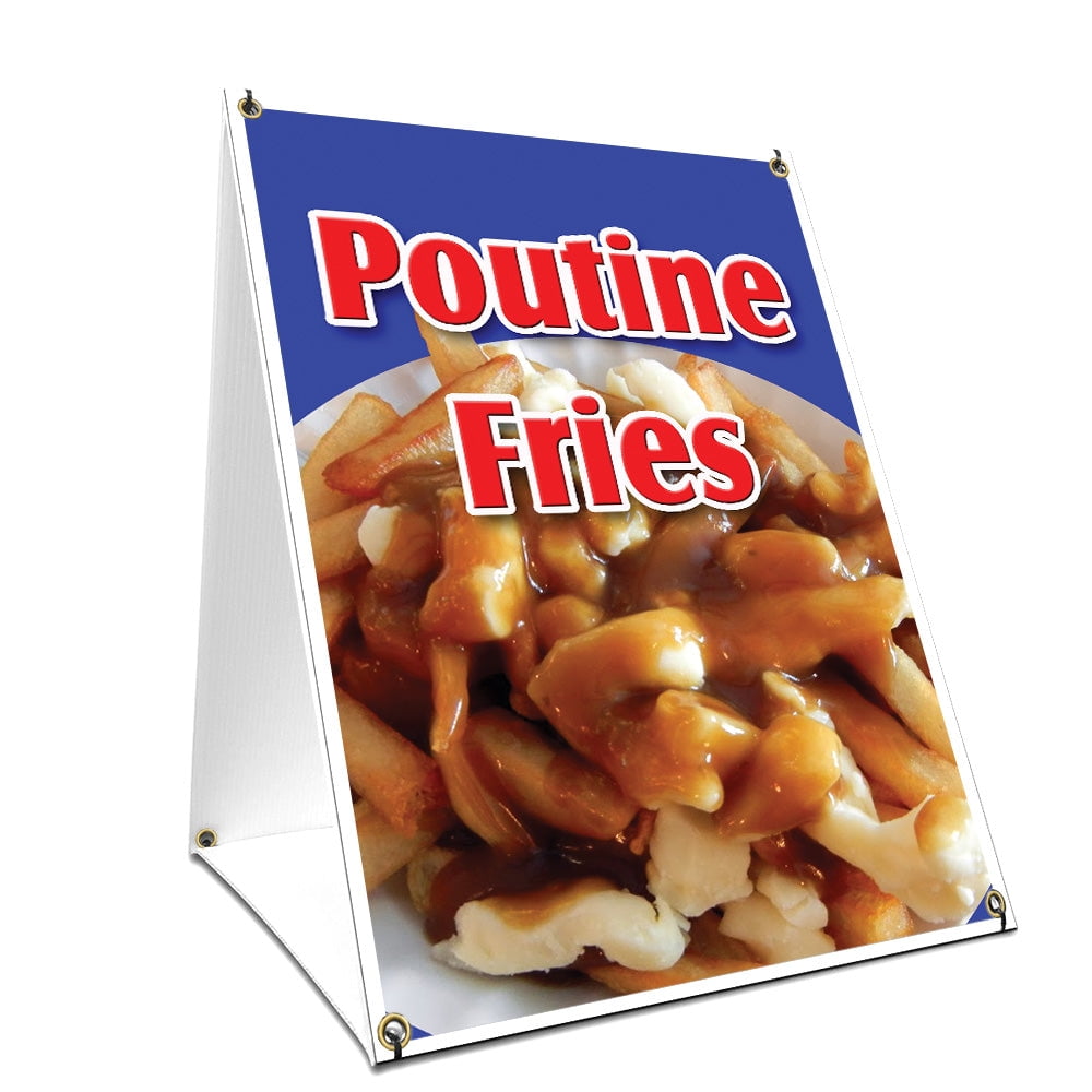 A-frame Sidewalk Poutine Fries Sign With Graphics On Each Side | 18" X ...