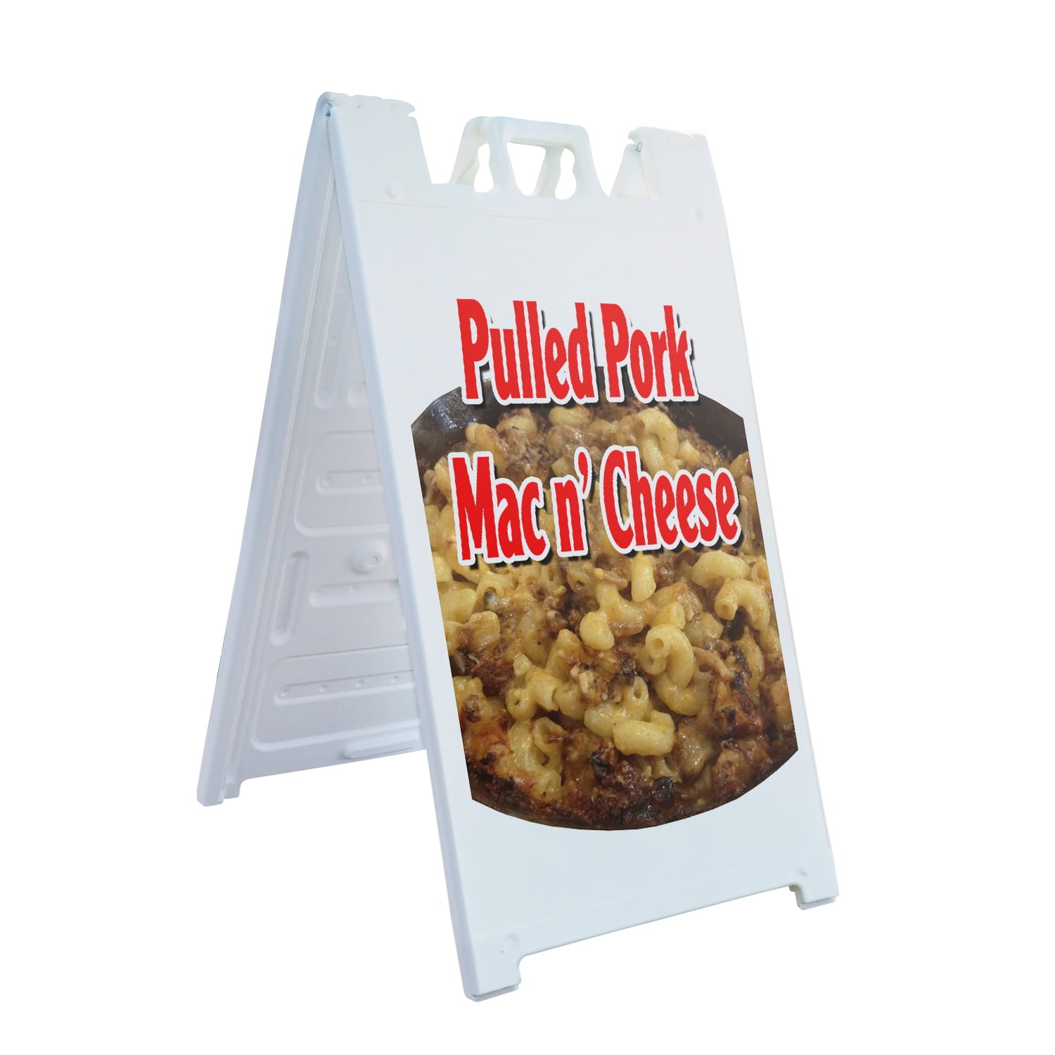 A-frame Sidewalk Pulled Pork Mac N' Cheese 24" x 36" Double Sided A ...