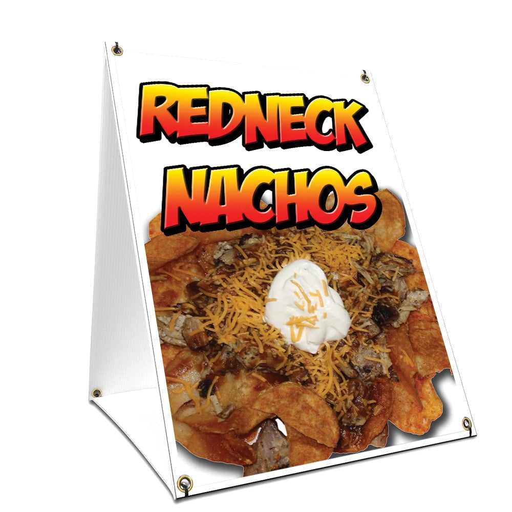 A-frame Sidewalk Redneck Nachos Sign With Graphics On Each Side | 18" X ...