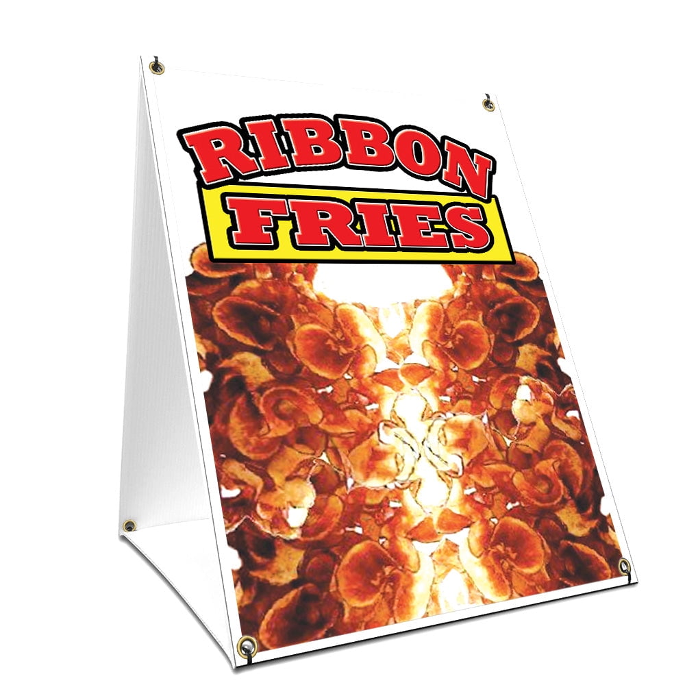 A-frame Sidewalk Ribbon Fries Sign With Graphics On Each Side | 18" X ...