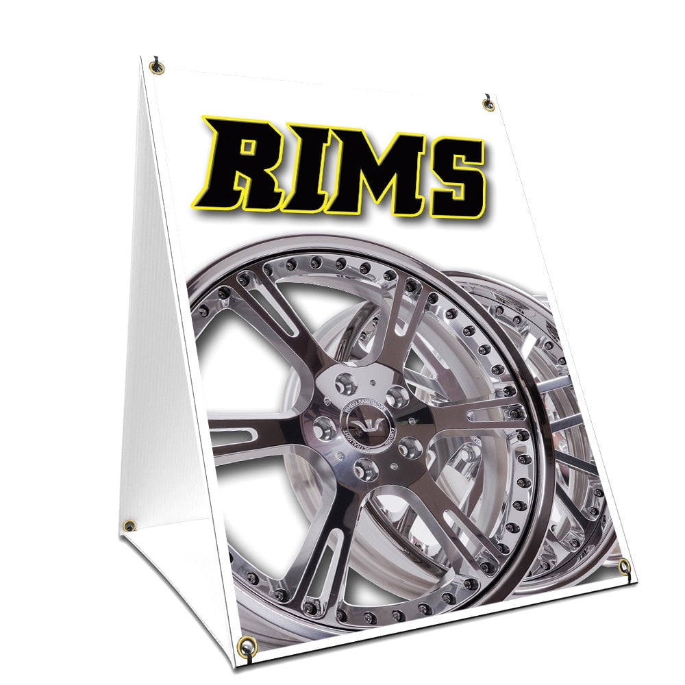 A-frame Sidewalk Rims Sign With Graphics On Each Side | 24" X 36" Print ...