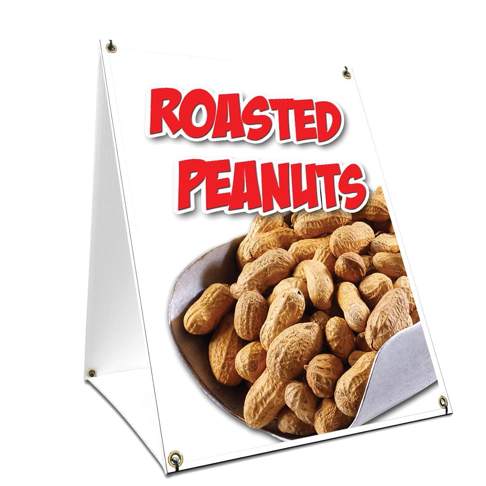 A-frame Sidewalk Roasted Peanuts Sign With Graphics On Each Side | 24 ...