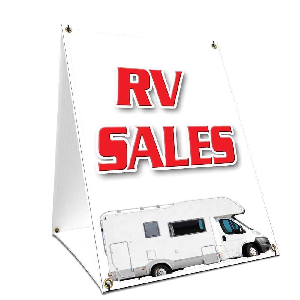 A-frame Sidewalk Rv Sales Sign With Graphics On Each Side | 24" X 36 ...