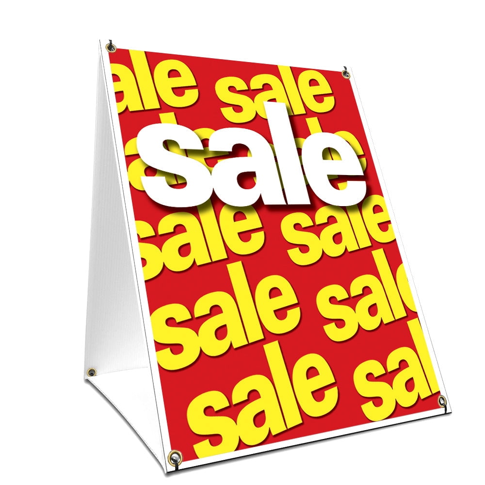 A-frame Sidewalk Sale Sign With Graphics On Each Side | 18" X 24" Print ...