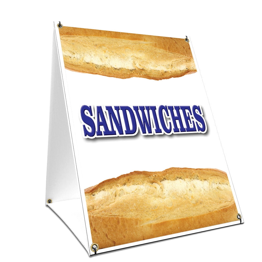 A-frame Sidewalk Sandwiches Sign With Graphics On Each Side | 24" X 36 ...