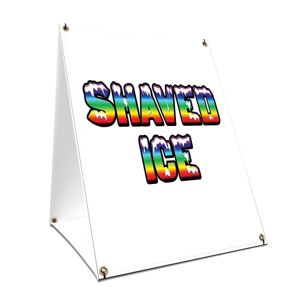 A-frame Sidewalk Shaved Ice Sign With Graphics On Each Side | 18" X 24 ...