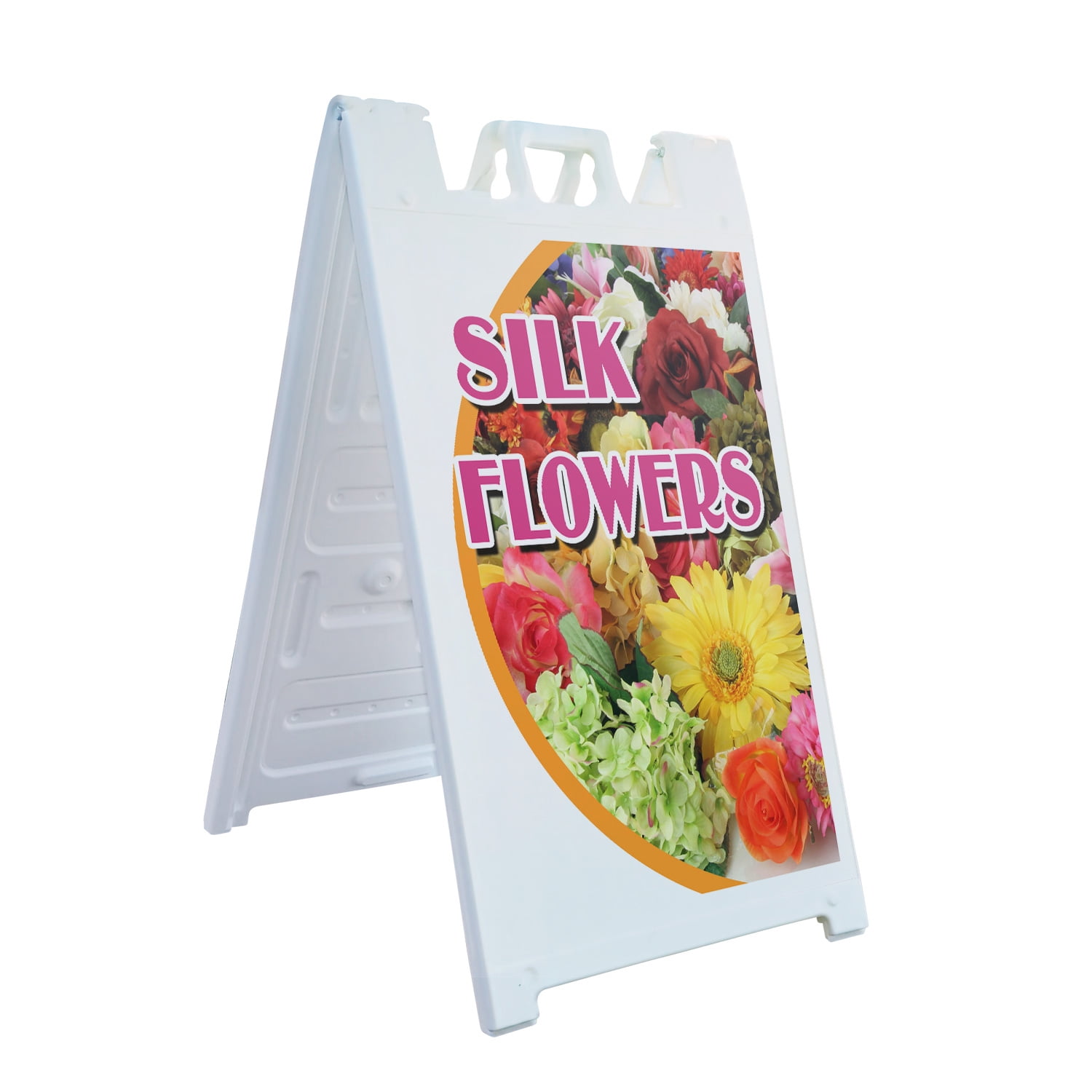 A-frame Sidewalk Silk Flowers 24" x 36" Double Sided A-Frame Sidewalk ...