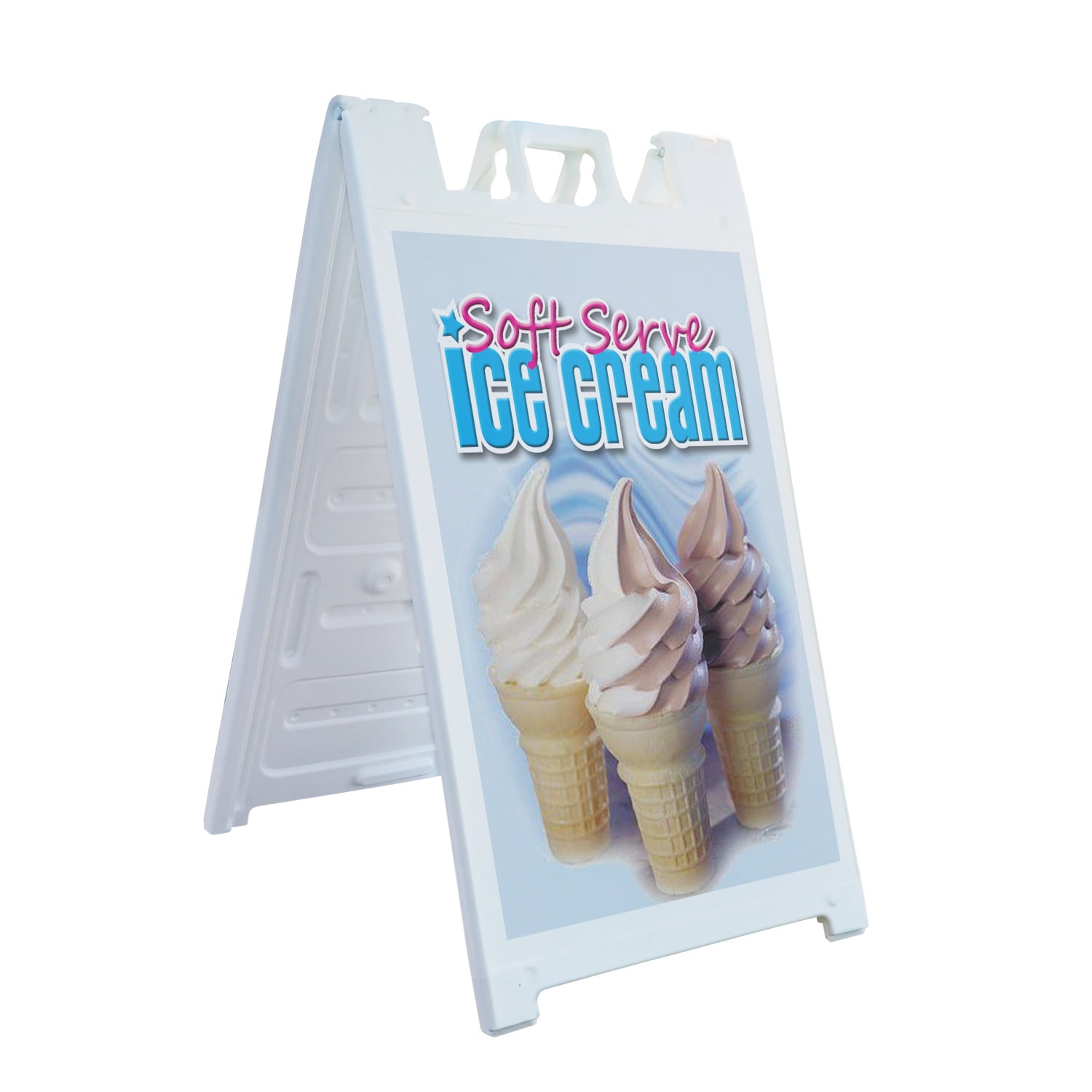A-frame Sidewalk Soft Serve Ice Cream 24" x 36" Double Sided A-Frame ...