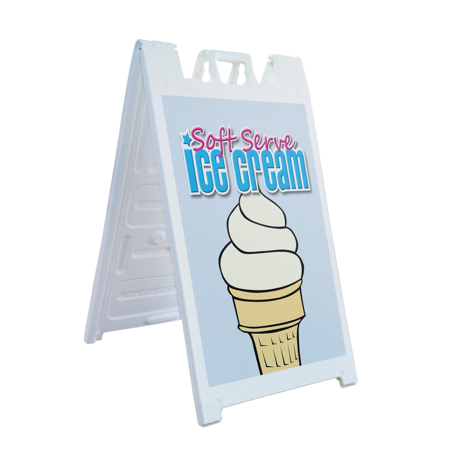 A-frame Sidewalk Soft Serve Vanilla Ice Cream 24" x 36" Double Sided A ...