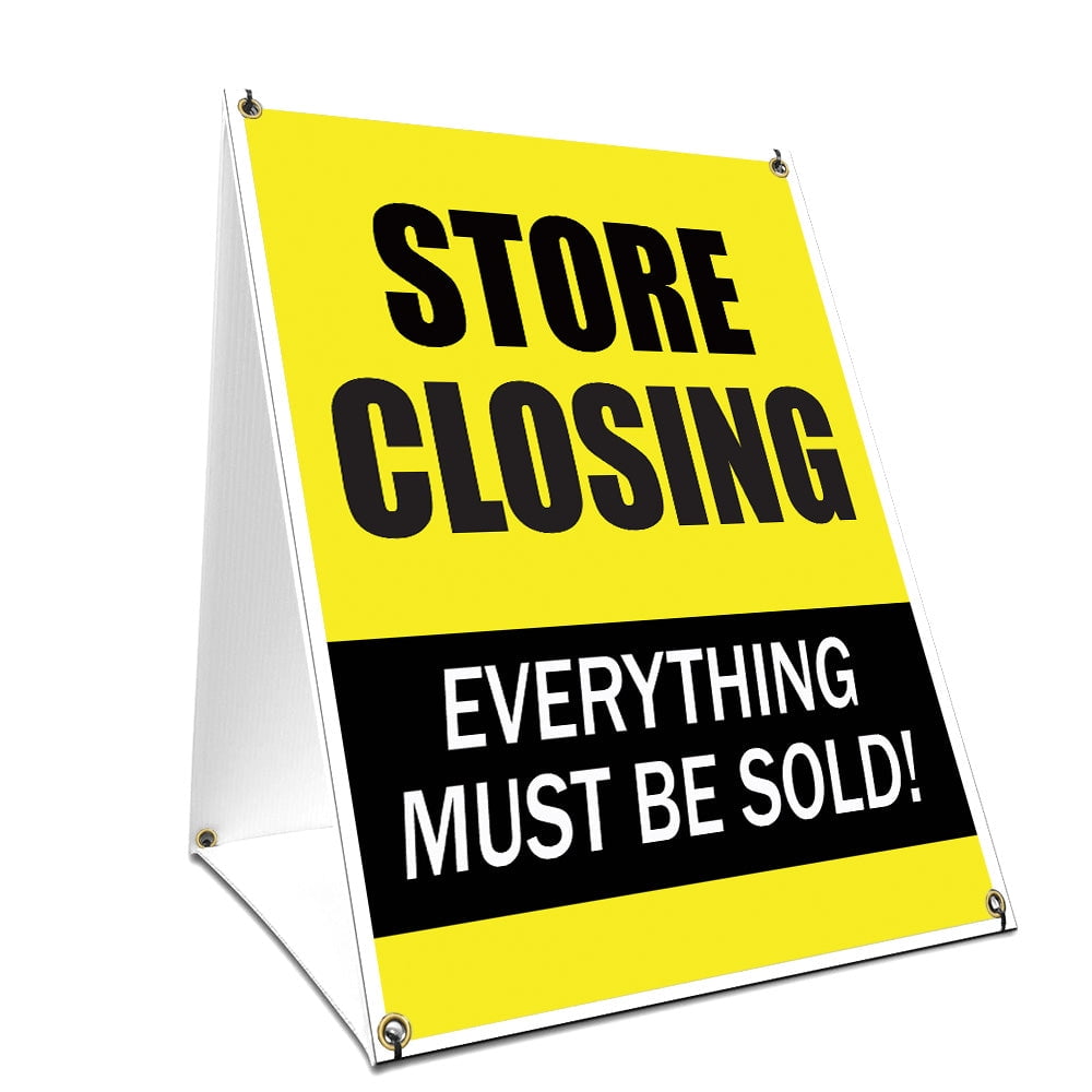 A-frame Sidewalk Store Closing Sign With Graphics On Each Side | 24" X ...