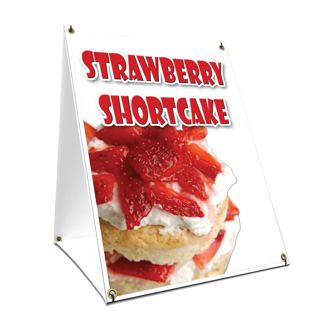 A-frame Sidewalk Strawberry Shortcake Sign With Graphics On Each Side ...