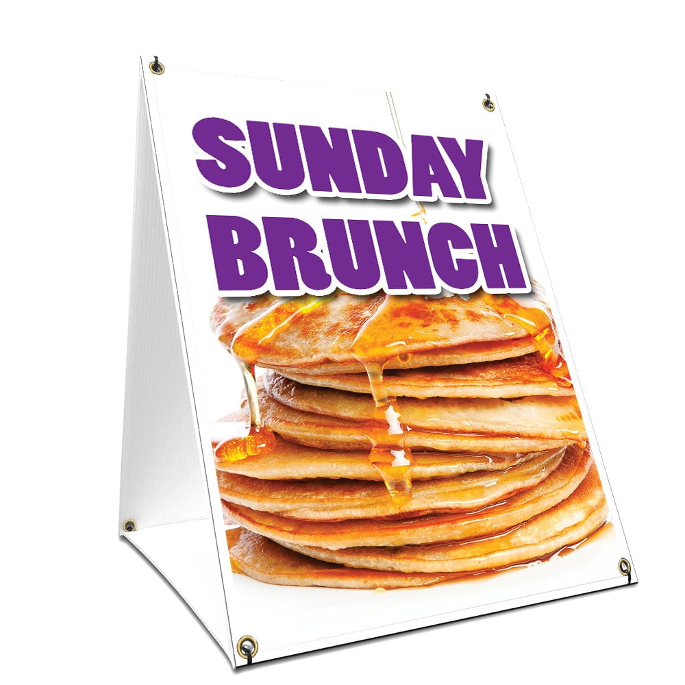 A-frame Sidewalk Sunday Brunch Sign With Graphics On Each Side | 24" X ...