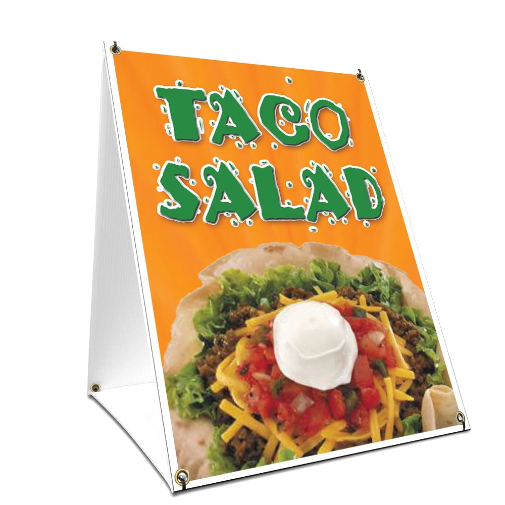 A-frame Sidewalk Taco Salad Sign With Graphics On Each Side | 24" X 36 ...