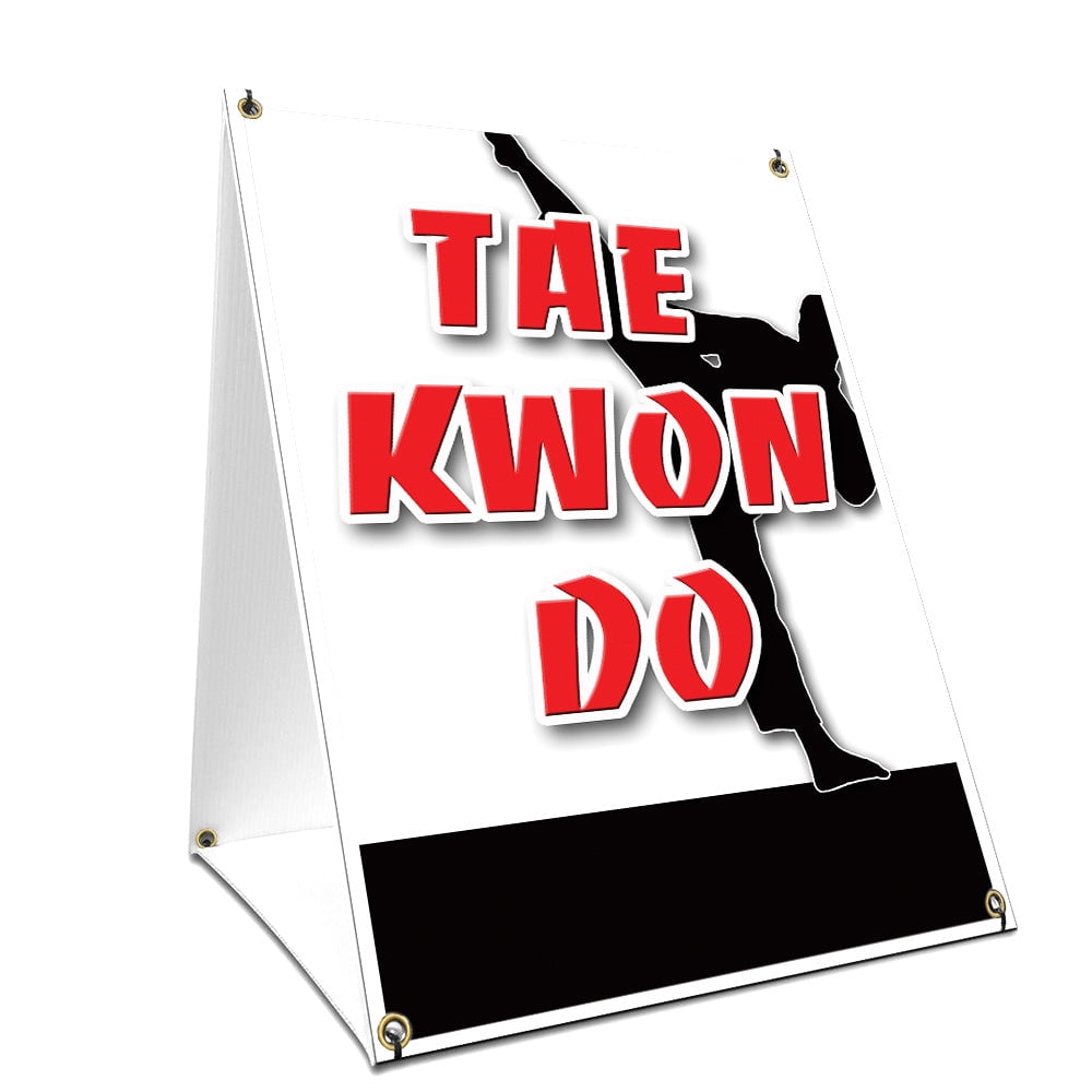 A-frame Sidewalk Tae Kwon Do Sign With Graphics On Each Side | 18" X 24 ...