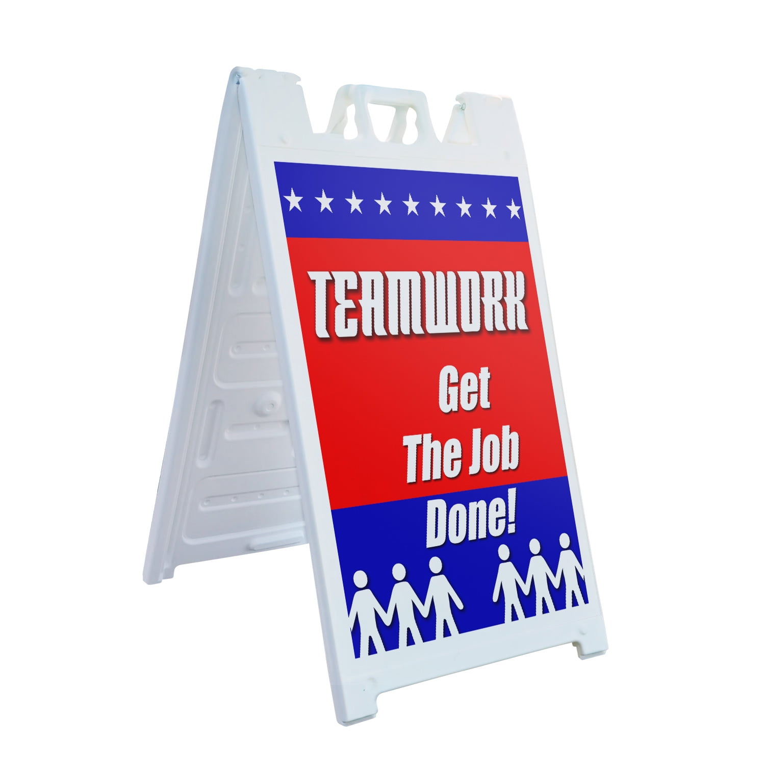 A-frame Sidewalk Teamwork Get The Job Done! 24" x 36" Double Sided A ...
