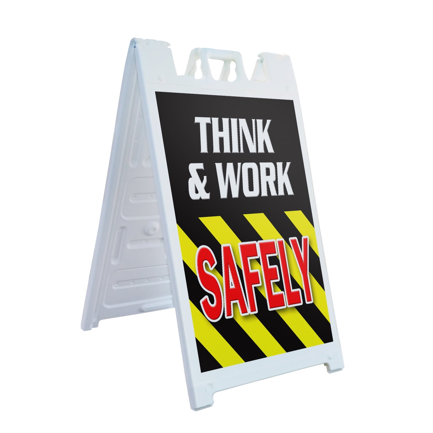 A-frame Sidewalk Think & Work Safely 24" x 36" Double Sided A-Frame ...