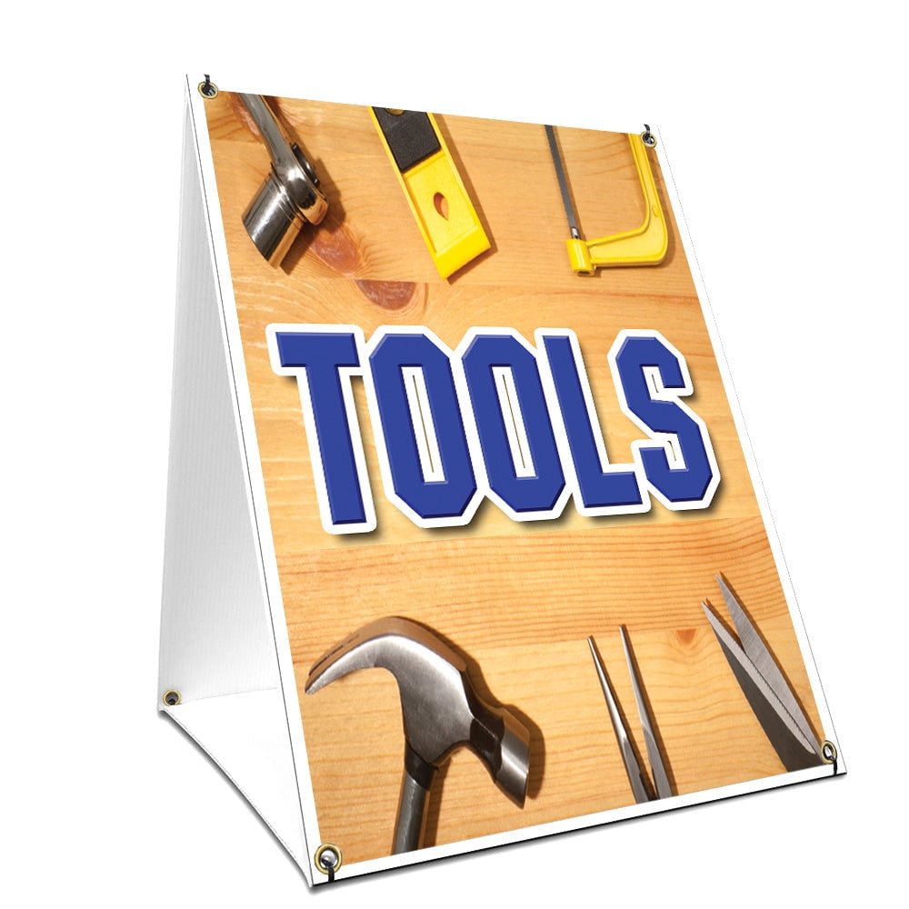 A-frame Sidewalk Tools Sign With Graphics On Each Side | 24" X 36 ...