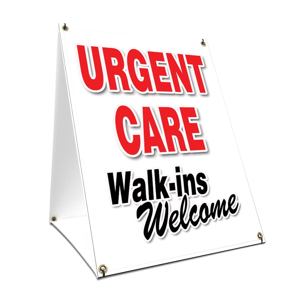 A-frame Sidewalk Urgent Care Walk-ins Welcome Sign With Graphics On ...
