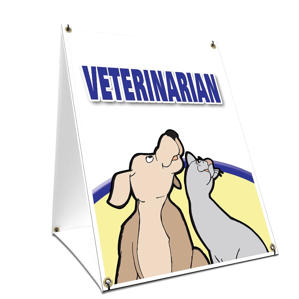 A-frame Sidewalk Veterinarian Sign With Graphics On Each Side | 18" X ...