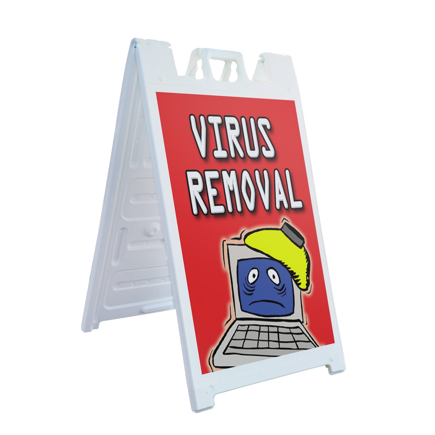 A-frame Sidewalk Virus Removal 24" x 36" Double Sided A-Frame Sidewalk ...