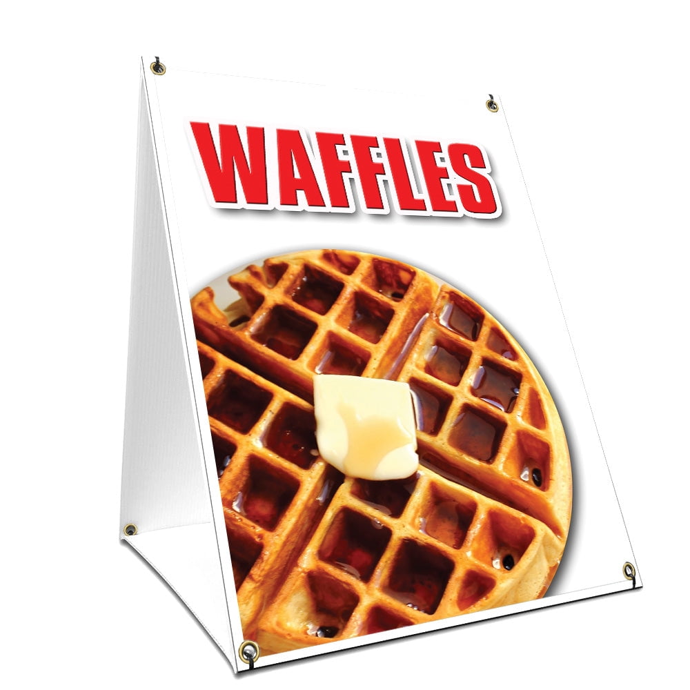 A-frame Sidewalk Waffles Sign With Graphics On Each Side | 24" X 36 ...