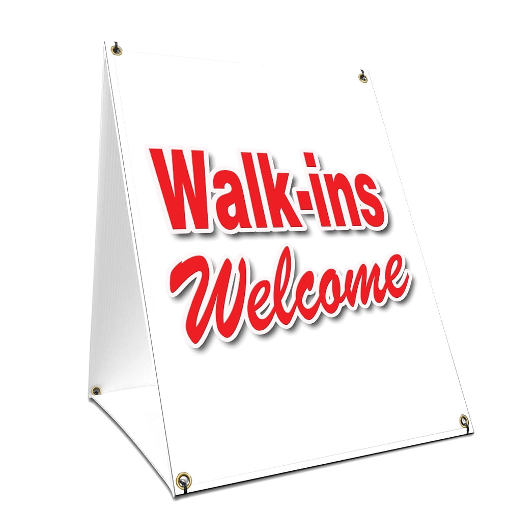 A-frame Sidewalk Walk-ins Welcome Sign With Graphics On Each Side | 24 ...
