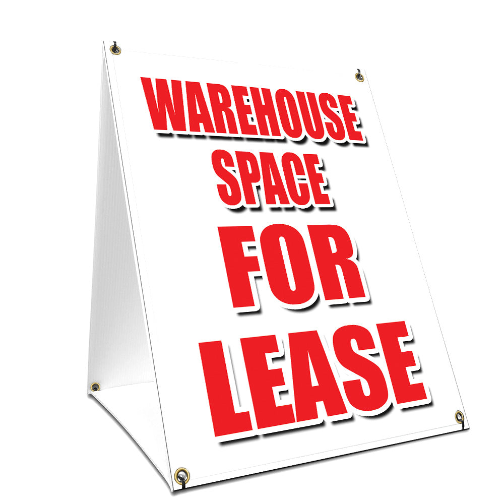 A-frame Sidewalk Warehouse Space For Lease Sign With Graphics On Each ...