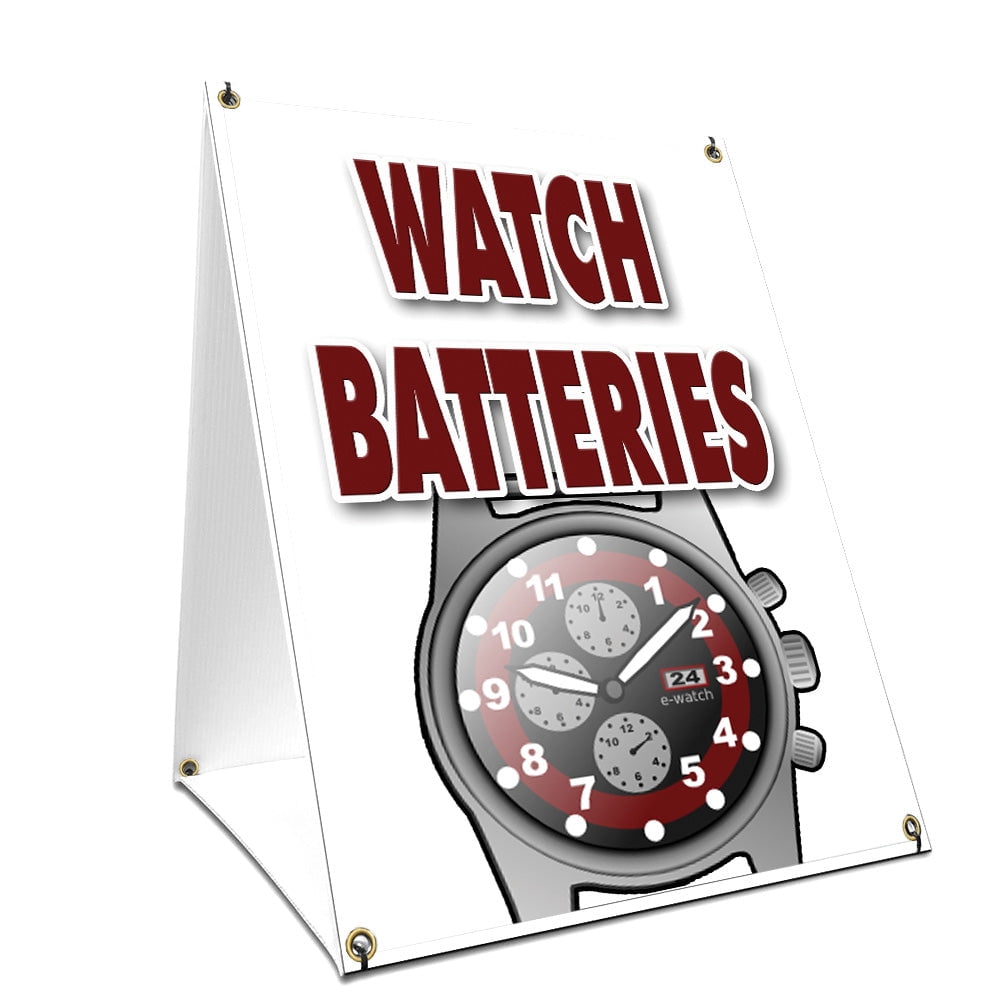 A-frame Sidewalk Watch Batteries Sign With Graphics On Each Side | 24 ...