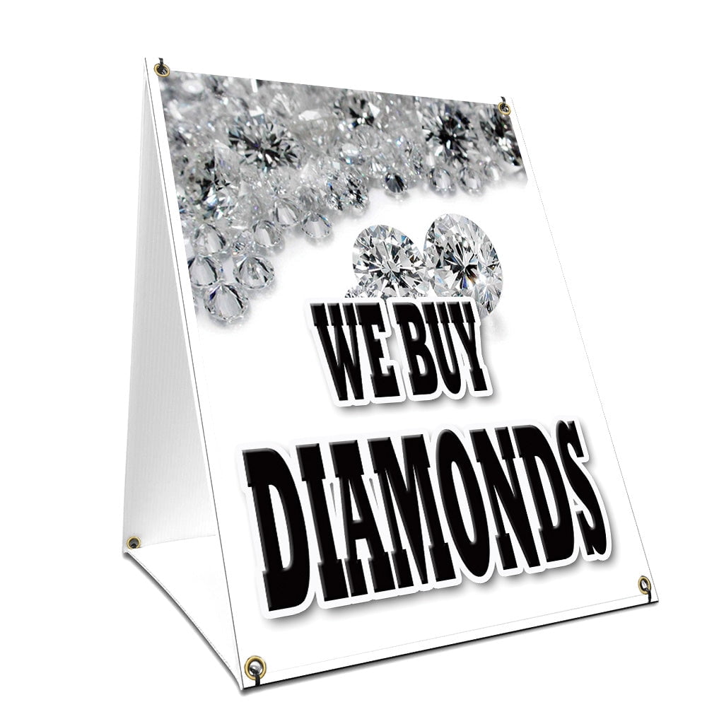 A-frame Sidewalk We Buy Diamonds Sign With Graphics On Each Side | 24 ...