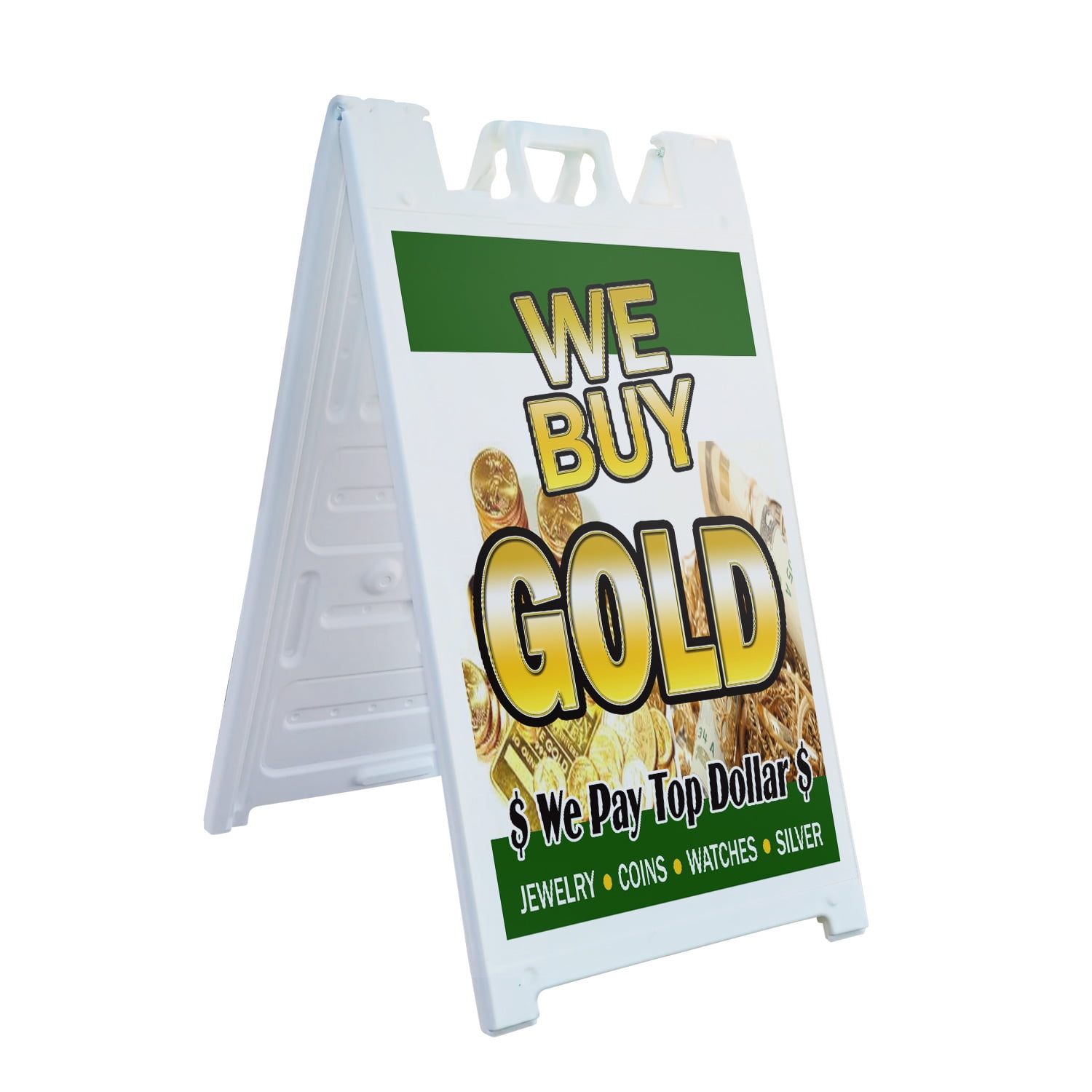 A-frame Sidewalk We Buy Gold 1 24" x 36" Double Sided A-Frame Sidewalk ...