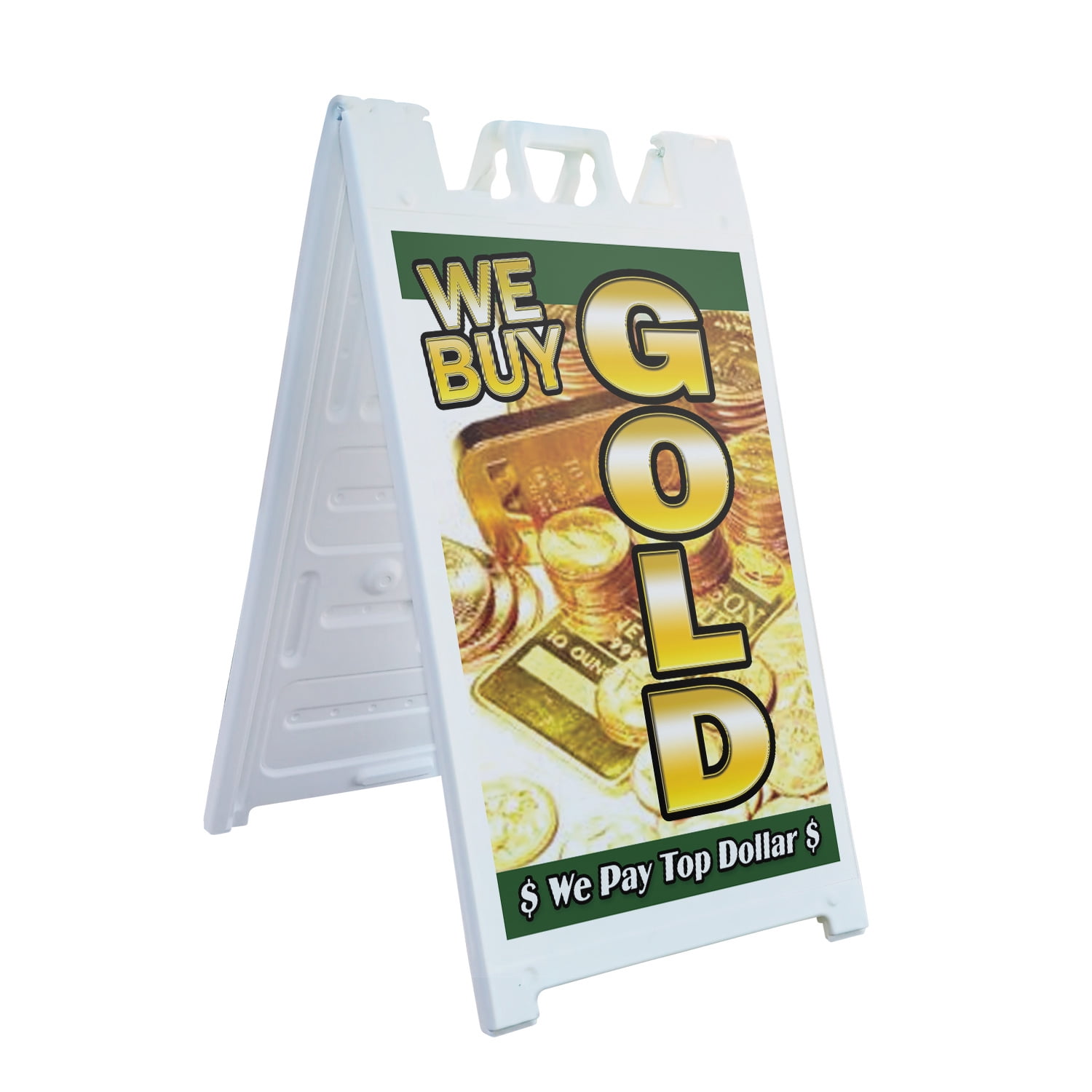 A-frame Sidewalk We Buy Gold 1 Vertical 24" x 36" Double Sided A-Frame ...