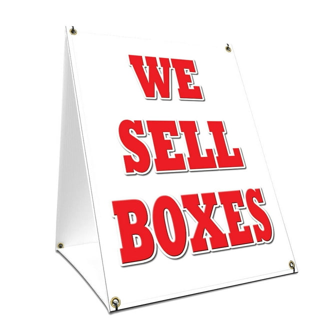 A-frame Sidewalk We Sell Boxes Sign With Graphics On Each Side | 24" X ...