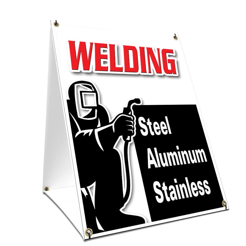 A-frame Sidewalk Welding Steel Aluminum Stainless Sign With Graphics On ...