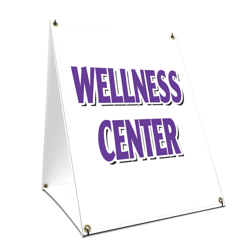 A-frame Sidewalk Wellness Center Sign With Graphics On Each Side | 18 ...
