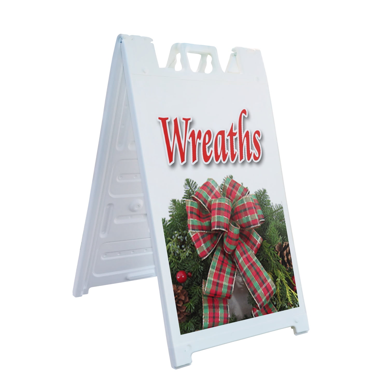 A-frame Sidewalk Wreaths 24" x 36" Double Sided A-Frame Sidewalk Sign ...