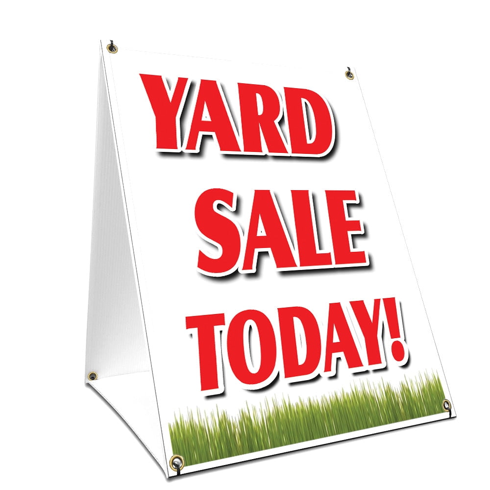 A-frame Sidewalk Yard Sale Today Sign With Graphics On Each Side | 24 ...
